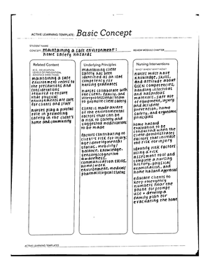 Safety and Infection Control - STUDENT NAME CONCEPT REVIEW MODULE ...