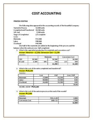 Accounting for Materials Problems with Answers - ACCOUNTING FOR ...