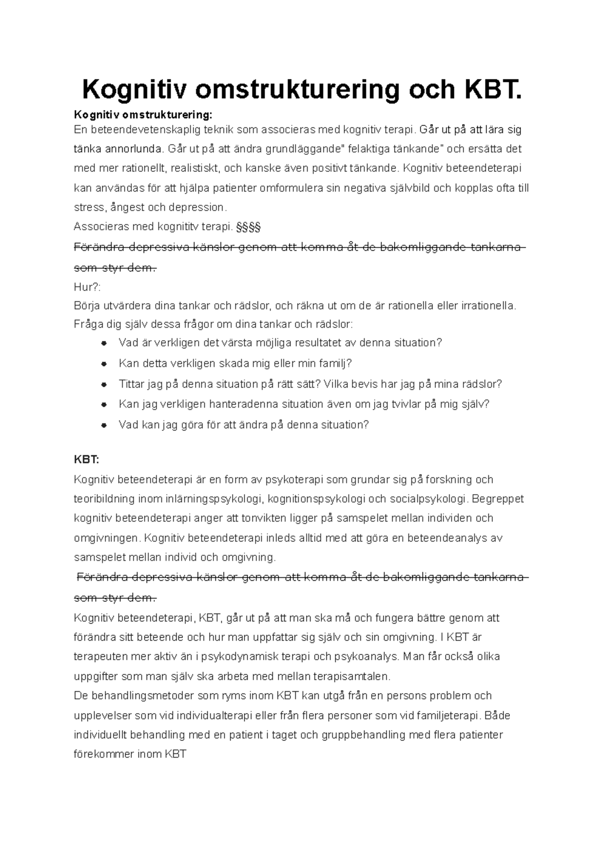 Kognitiv psykologi - föreläsningsanteckningar - Kognitiv ...