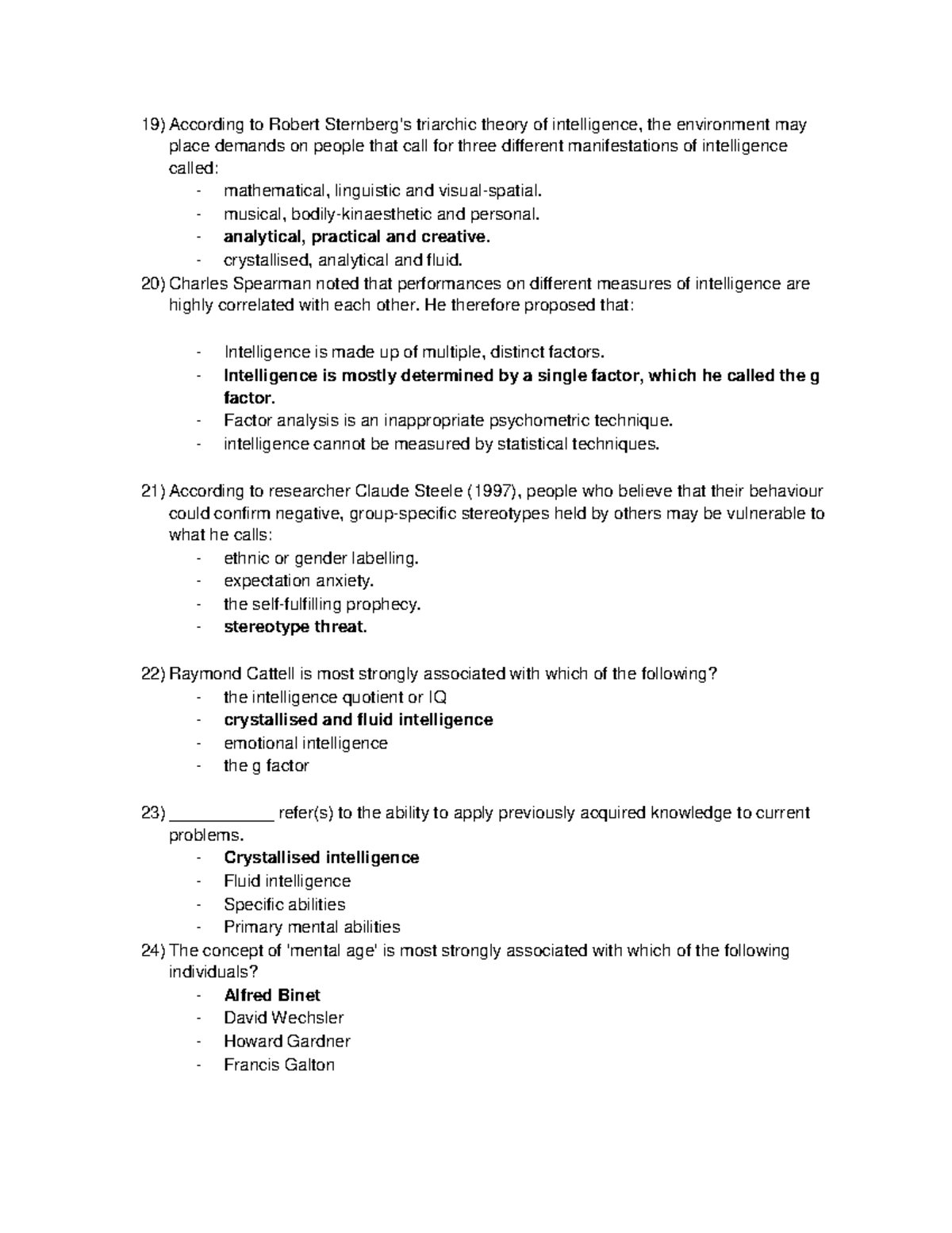 Psychology Human Behaviour Exam Study Notes-21-40 - 19) According to ...