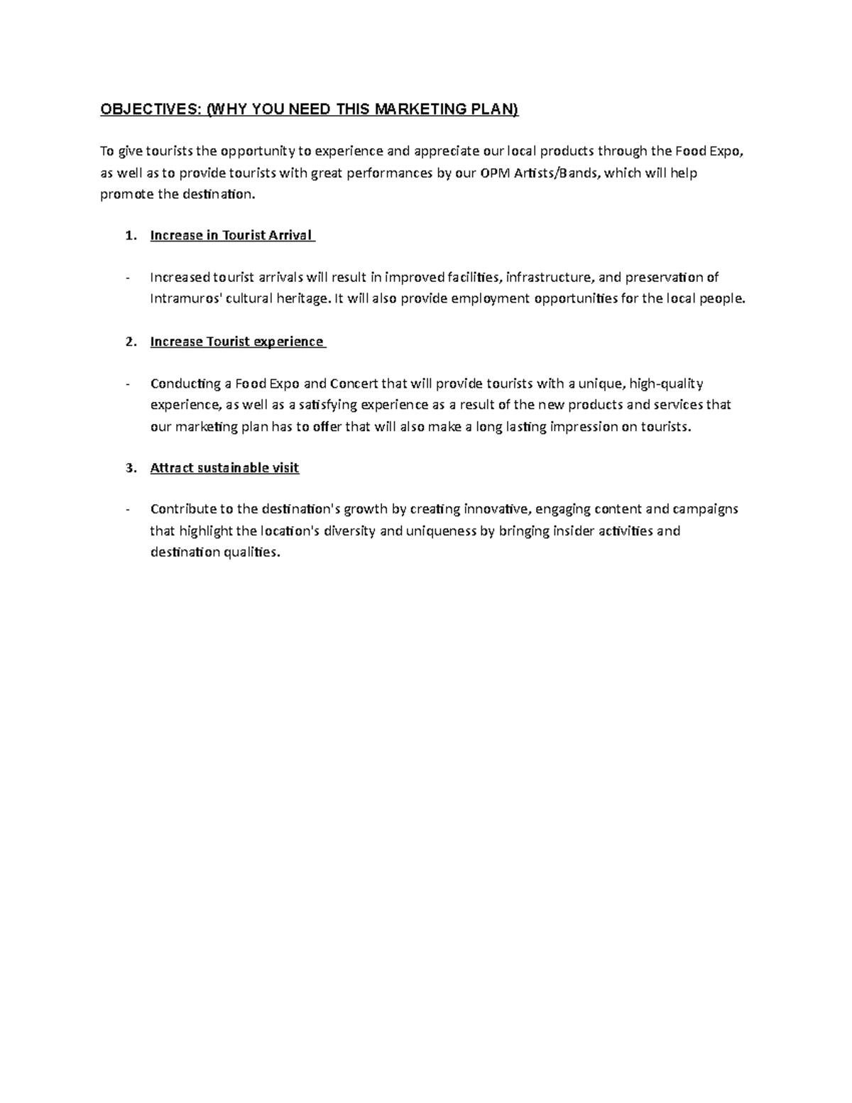 Objectives for case study - OBJECTIVES: (WHY YOU NEED THIS MARKETING ...