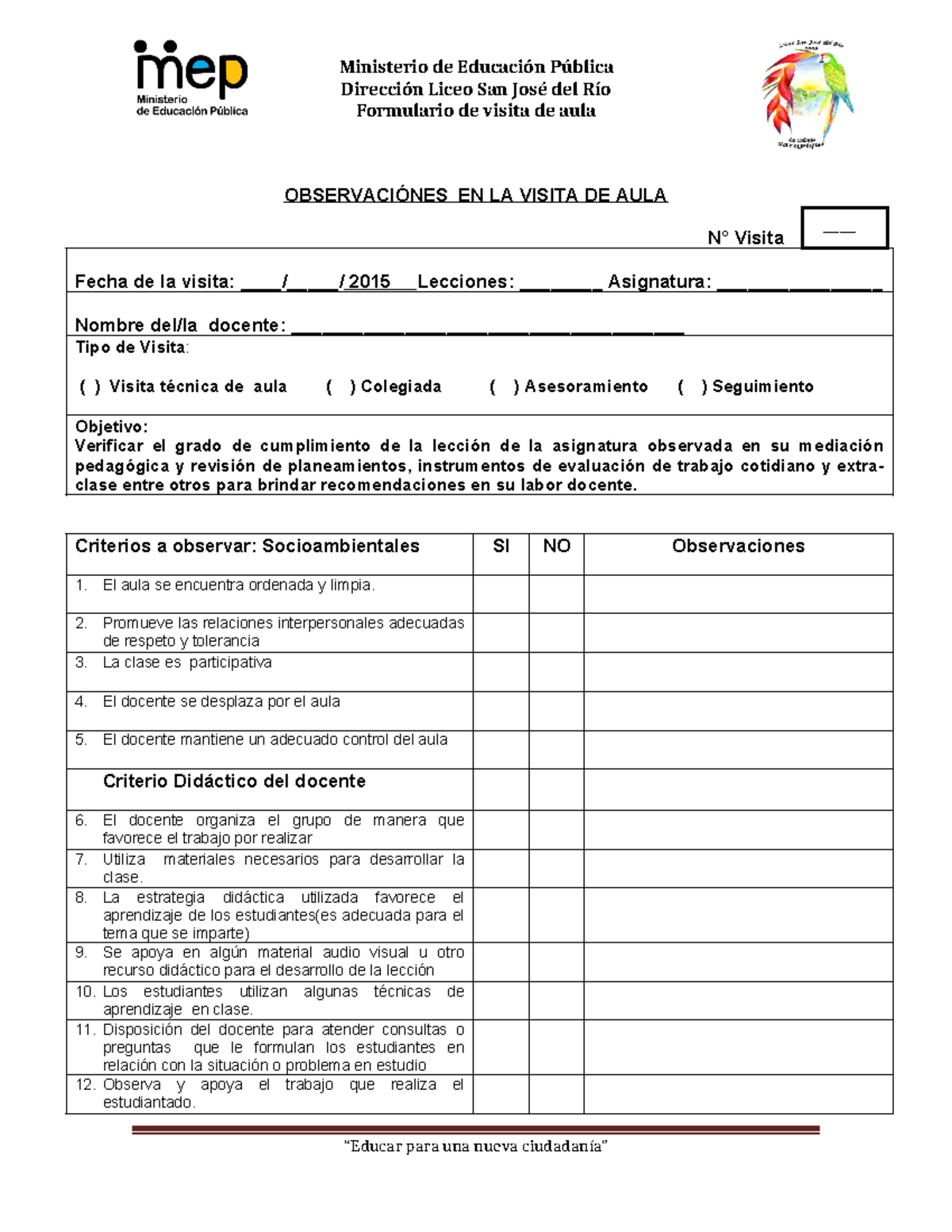 Visita de AULA LSJR - Prueba de ejemplo - Ministerio de Educación ...