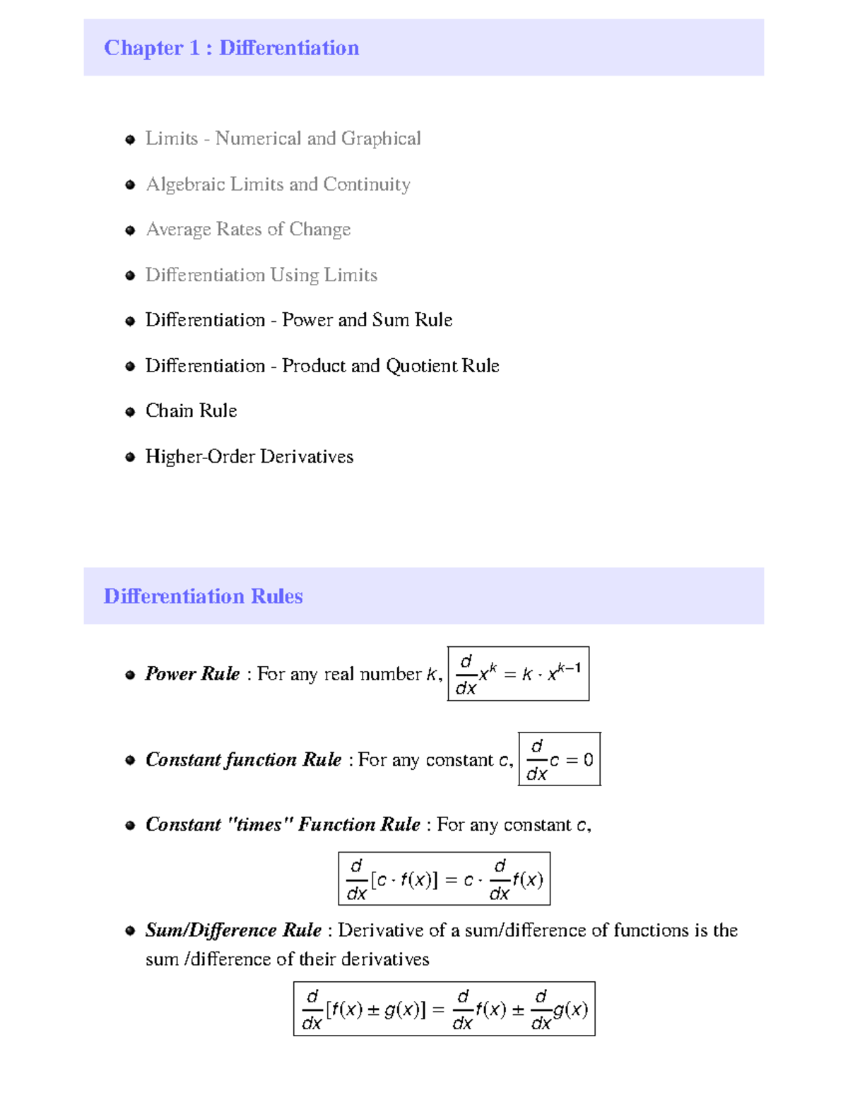 Lec 6 Sept. 29 - Lec 10 Oct. 20 - Chapter 1 : Differentiation Limits - Numerical and Graphical ...