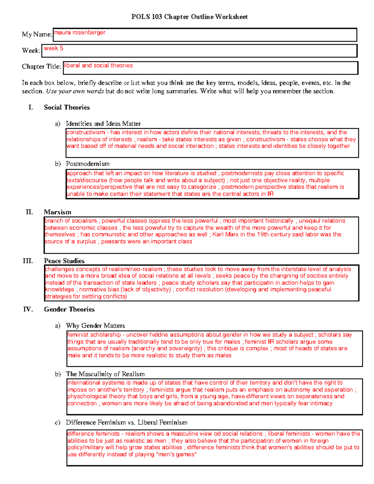Chapter 3b Outline Worksheet 1 - My Name: Week: Chapter Title: In each ...