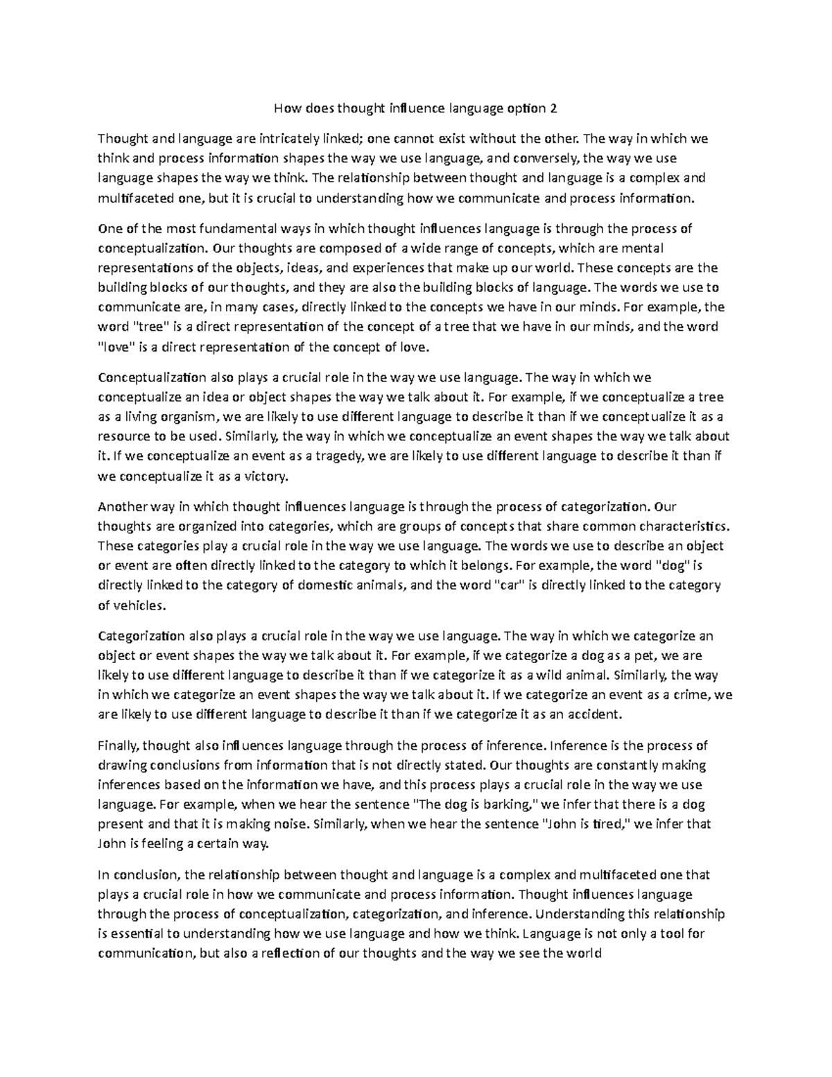 #7 How does thought influence language option 2 - The way in which we ...