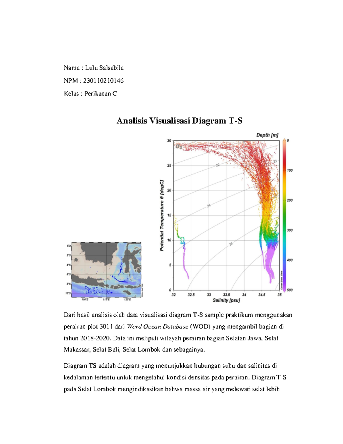 146 Diagram TS ODV - Nama : Lulu Salsabila NPM : 230110210146 Kelas : Perikanan C Analisis - Studocu
