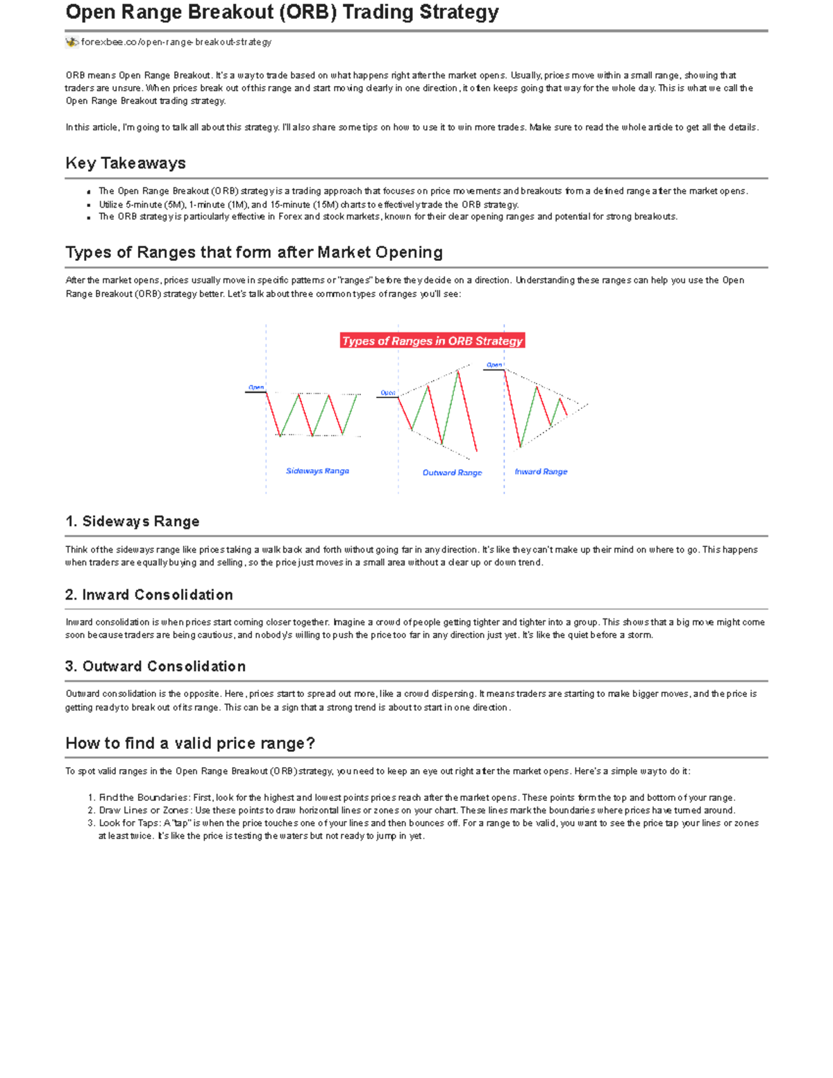 Open Range Breakout (ORB) Trading Strategy - Forex Bee - Open Range ...