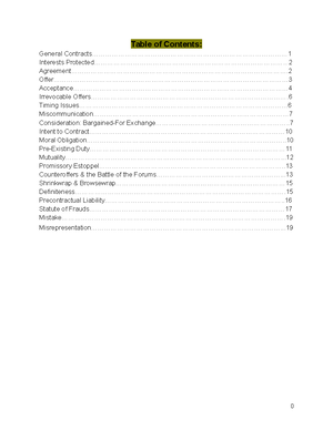 Contracts Outline Spring - CONTRACTS OUTLINE A contract is simply an ...