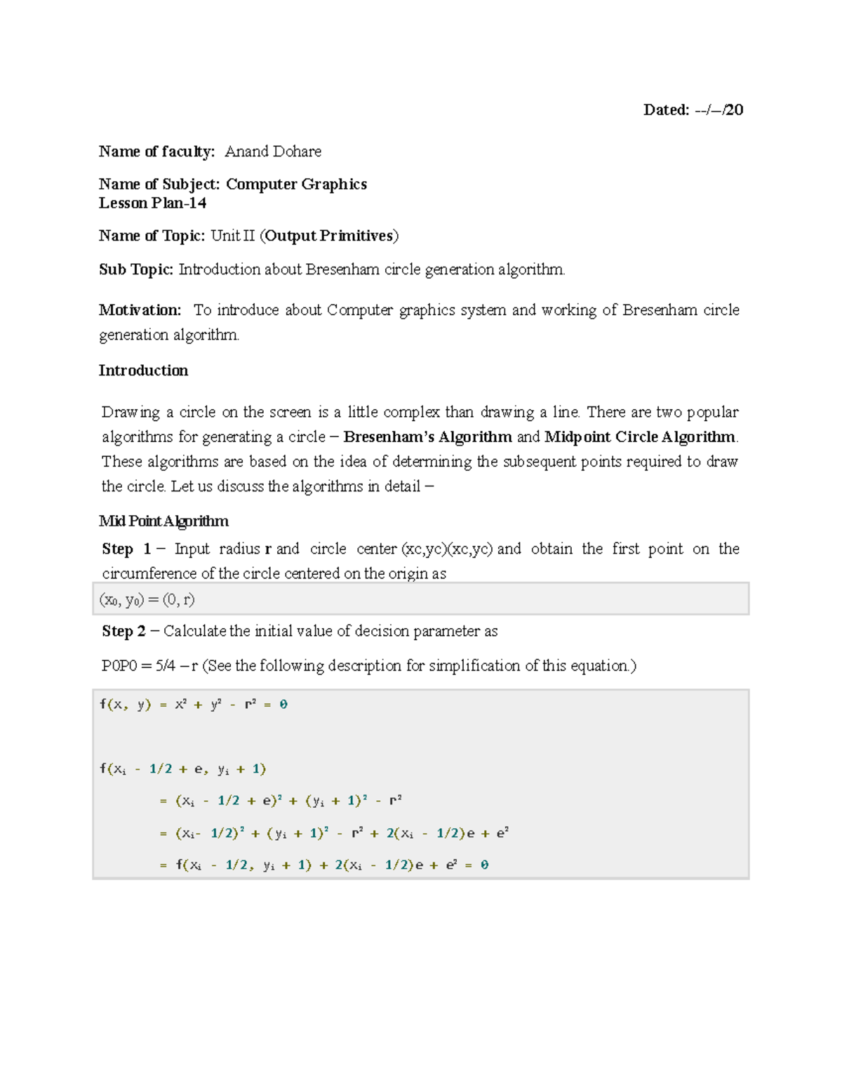 Lecture notes Computer Graphics Notes - Studocu