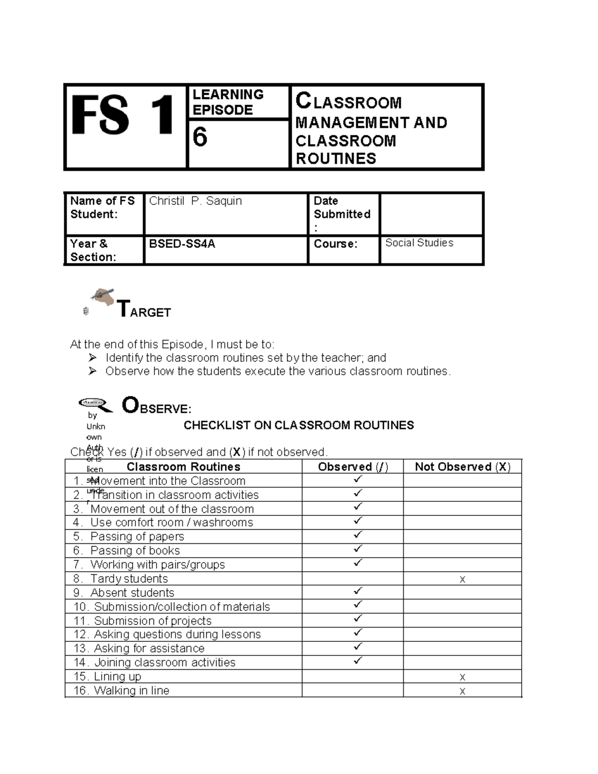 Episode-6 FS1 - FIELD STUDY - by Unkn own Auth or is licen sed unde r ...