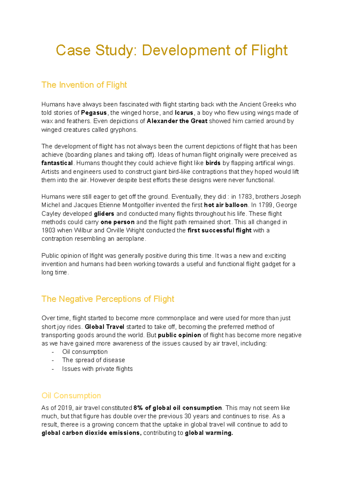 Case Study Development of Flight - Even depictions of Alexander the Great showed him carried ...