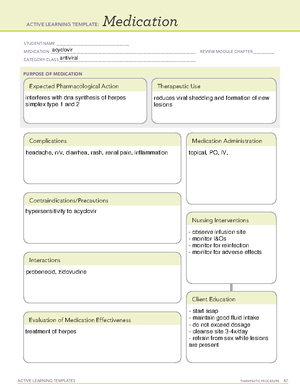 Active Learning Template medication Diazepam - ACTIVE LEARNING ...