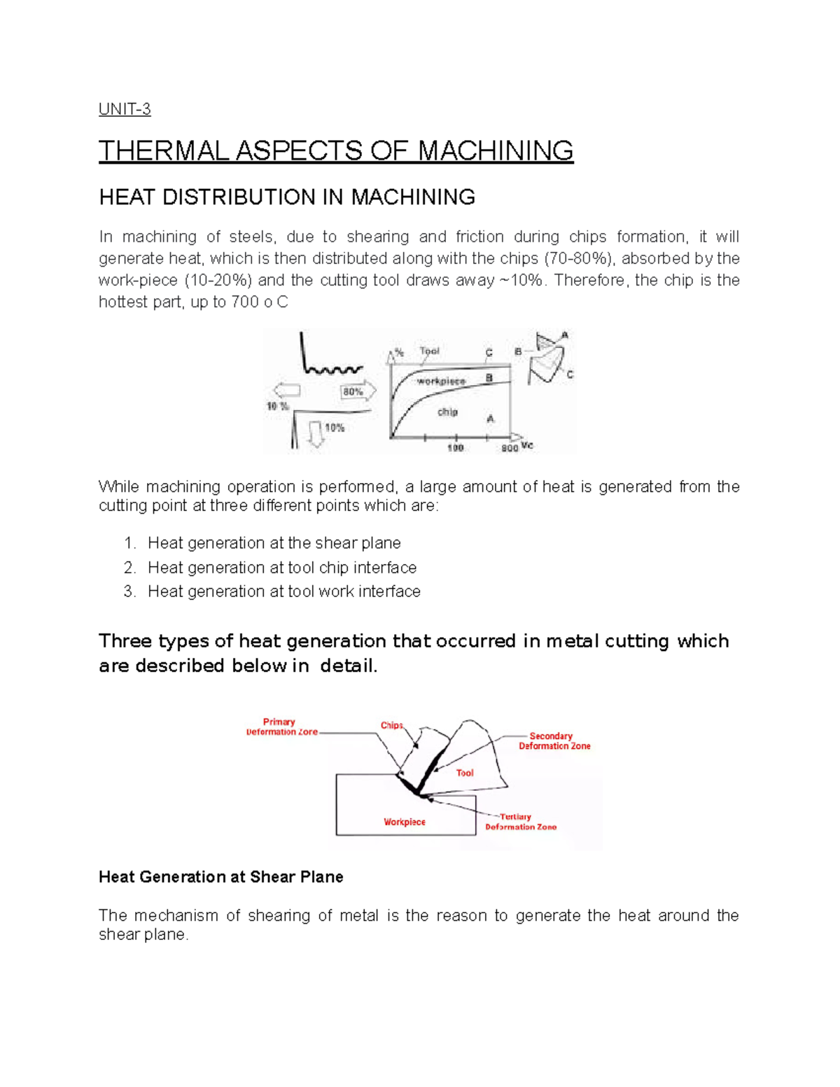 MF4103 UNIT-3 - THEORY OF METAL FORMING - UNIT- THERMAL ASPECTS OF ...