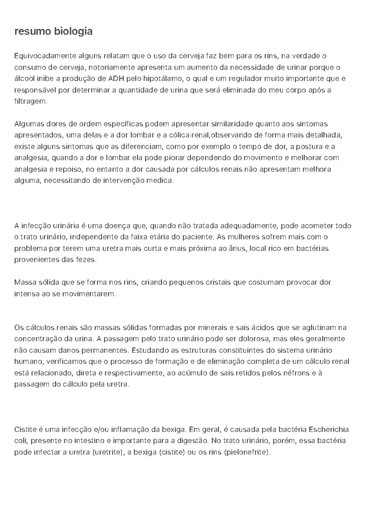 Resumo biologia - asdasdasdas - resumo biologia Equivocadamente alguns ...