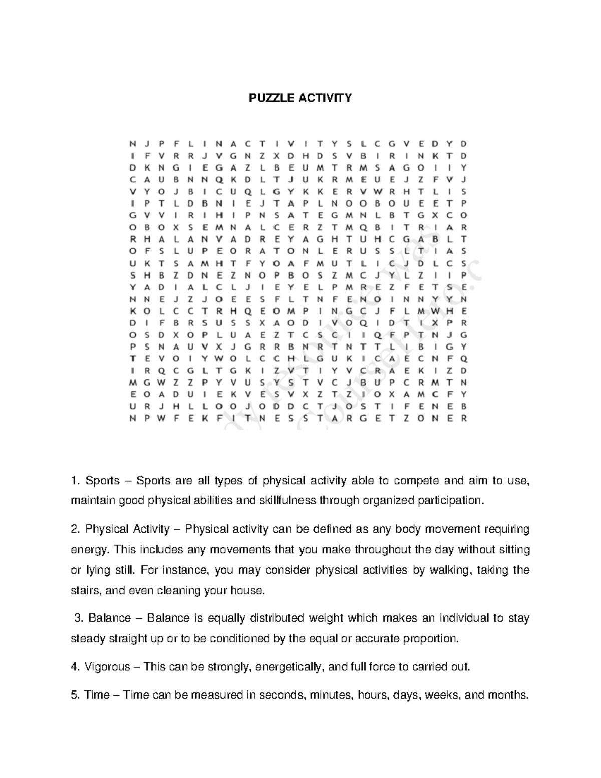 Puzzle Activity - Business Administration - Studocu