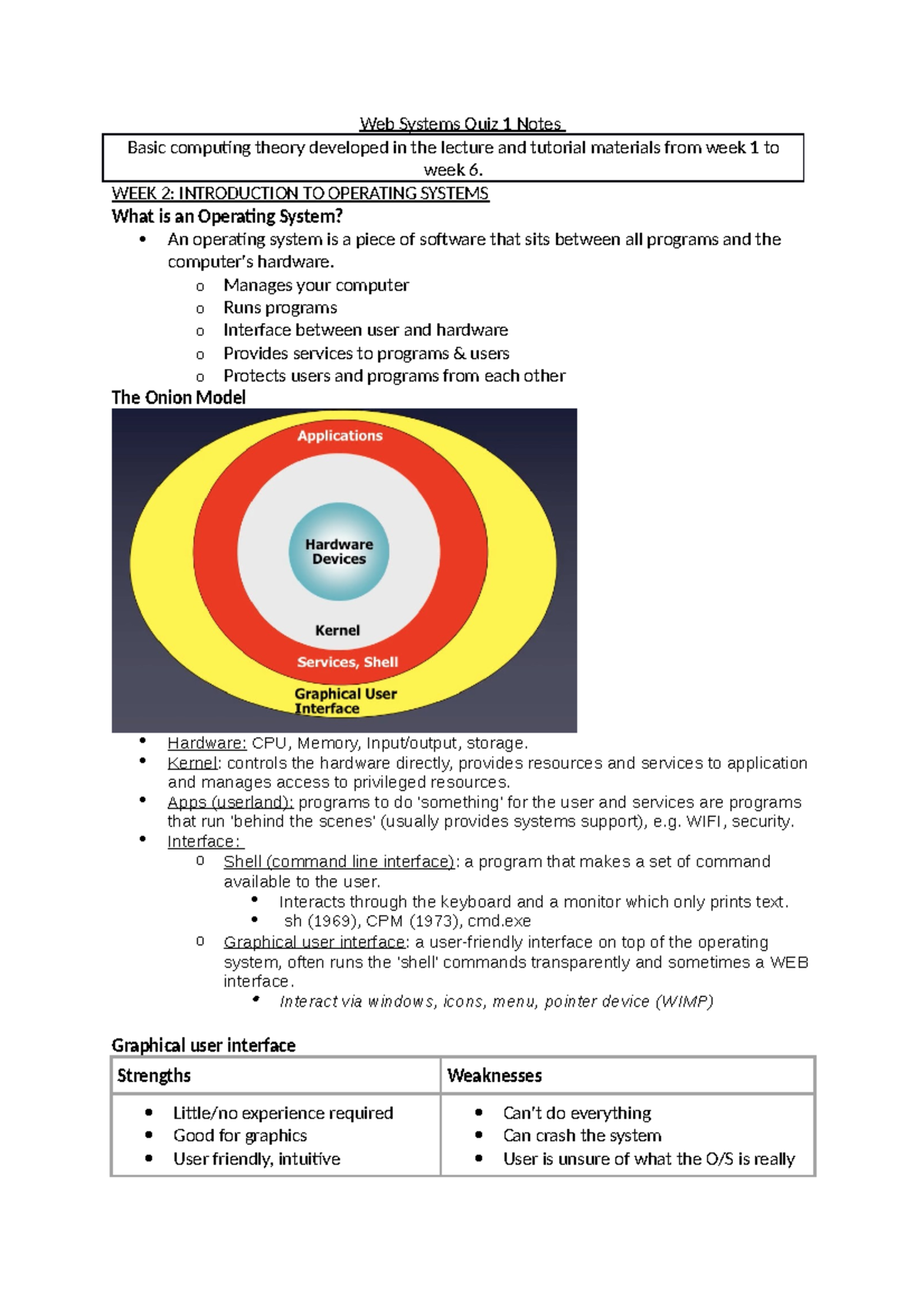 Web Systems Quiz 1 Notes - Web Systems Quiz 1 Notes Basic computing ...