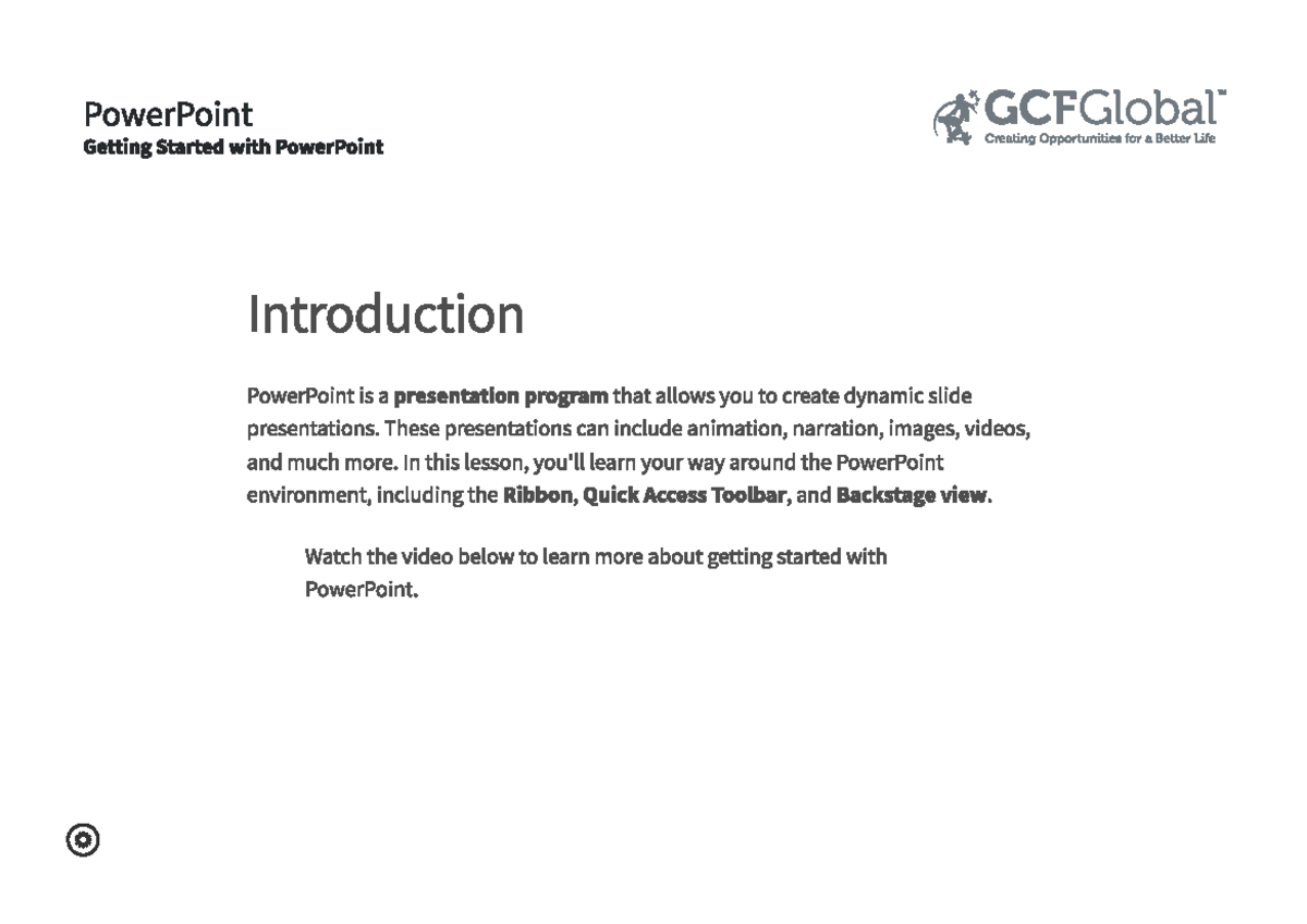 Lesson 1 Getting Started with PPT - Information Tecgholugy - Studocu