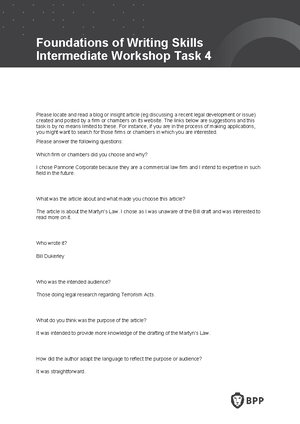 Task 1 Plain English - Foundations of Writing Skills Basic Workshop ...