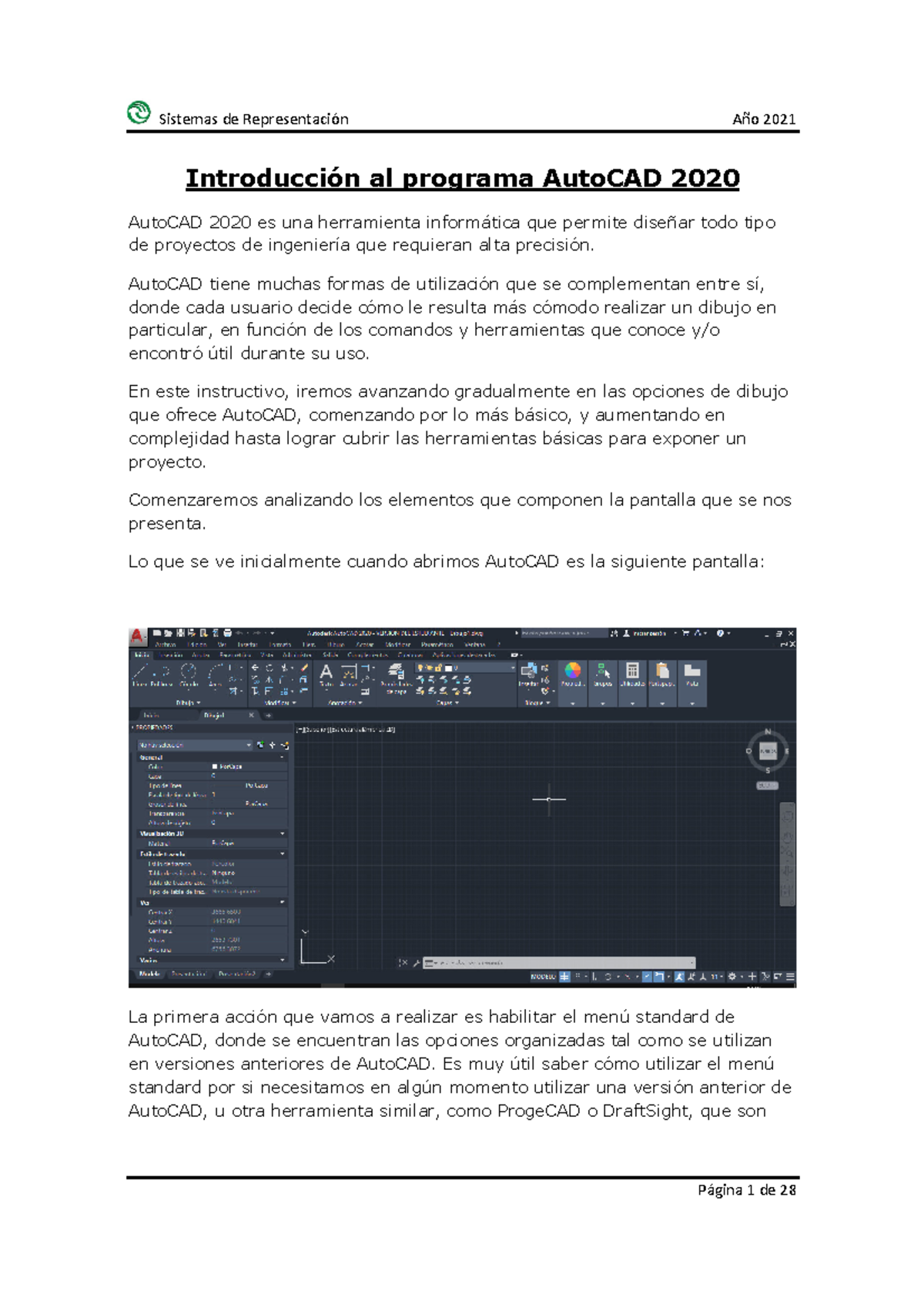 Introduccion-a-Auto CAD-2020-V11 - Introducción al programa AutoCAD 2020 AutoCAD 2020 es una ...