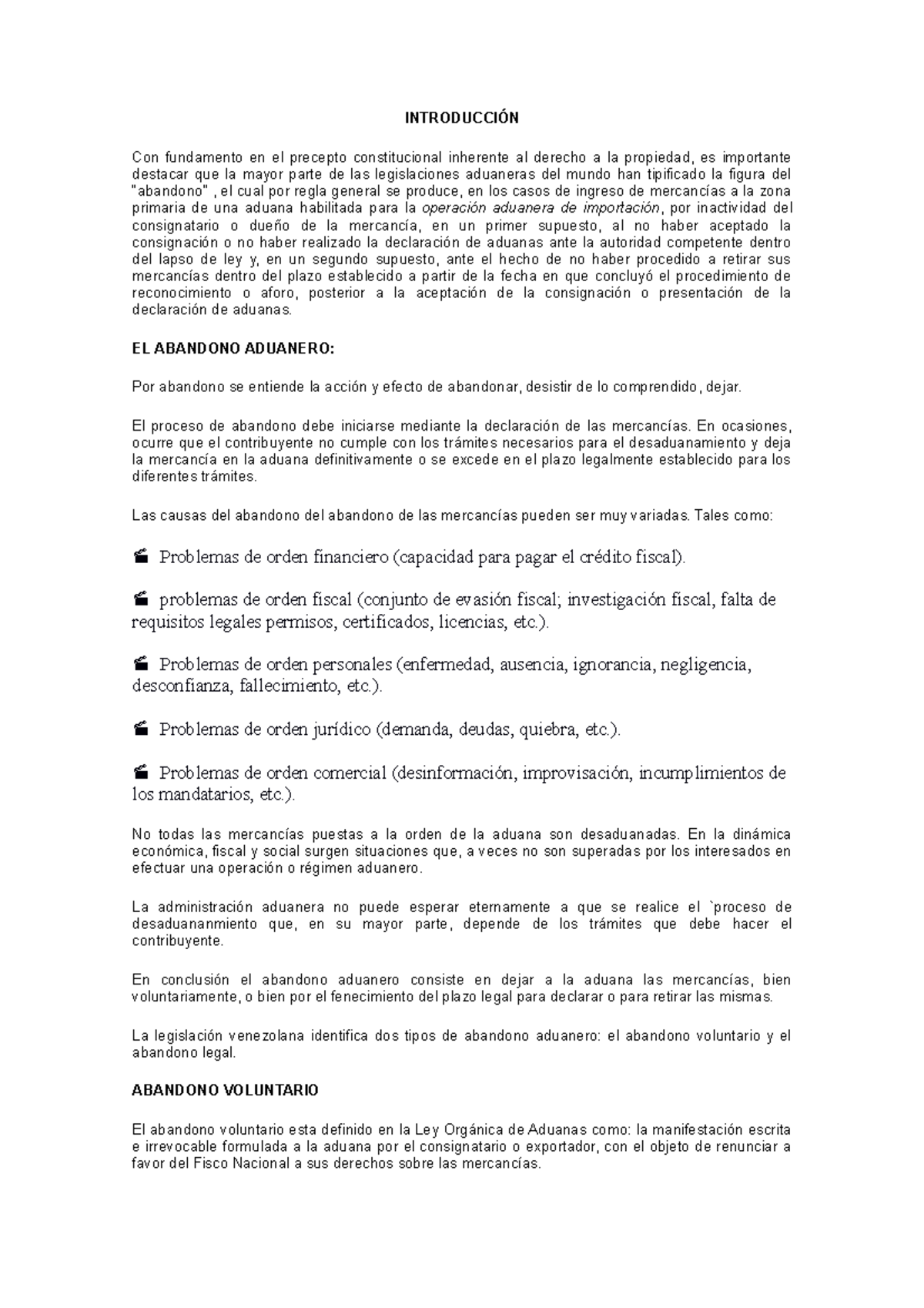 Derecho aduanero - INTRODUCCIÓN Con fundamento en el precepto ...