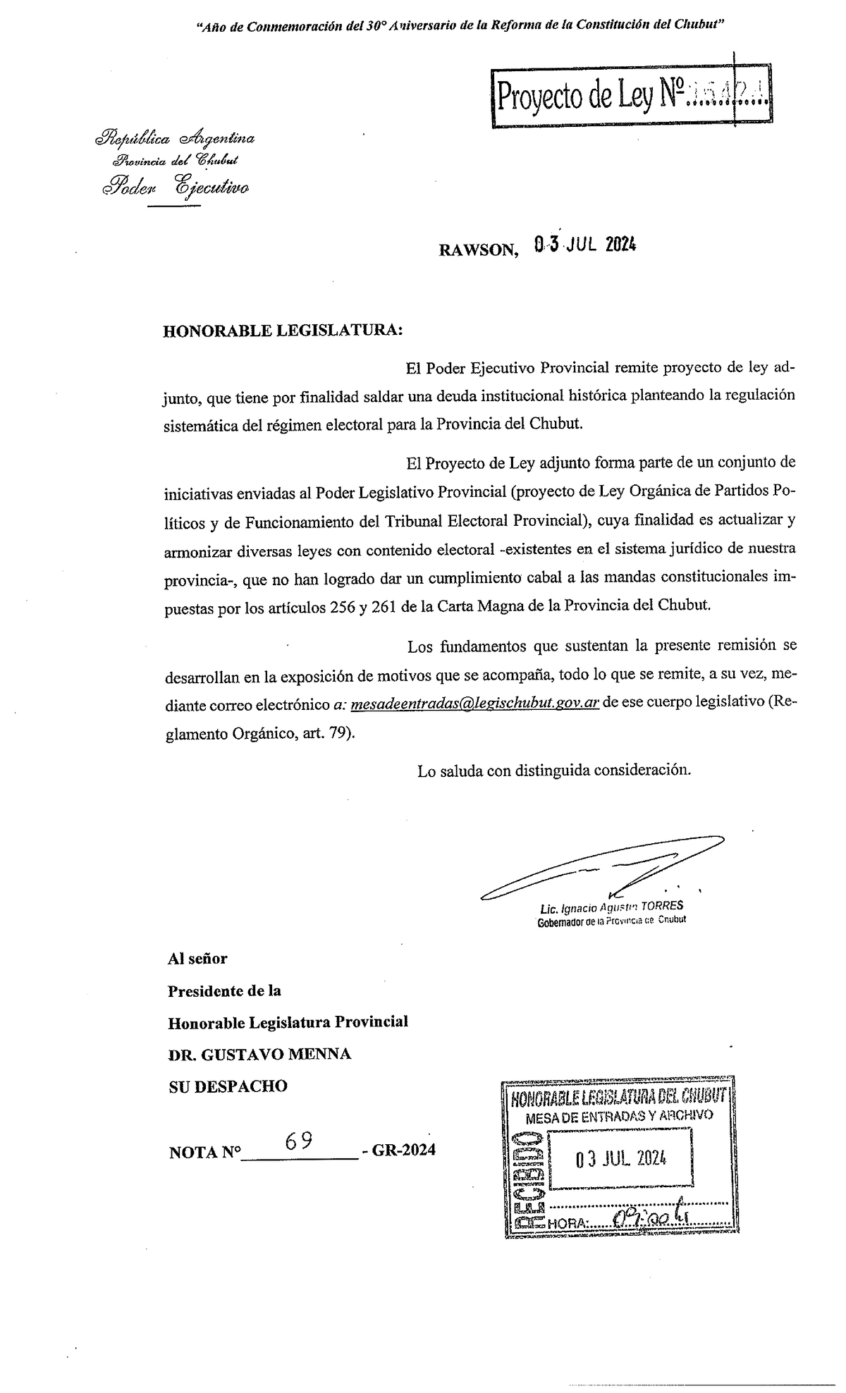 Proyecto - El Proyecto de Ley adjunto forma parte de un conjunto de ...