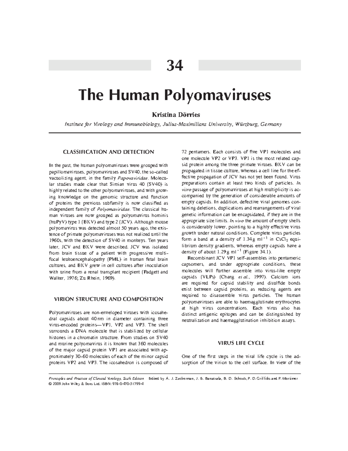 34 The Human Polyomaviruses - 34 The Human Polyomaviruses Kristina ...