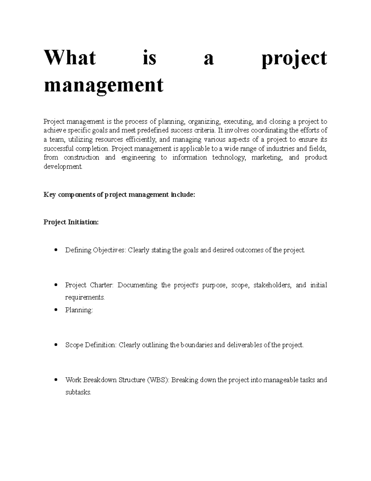 What is a project management - What is a project management Project ...
