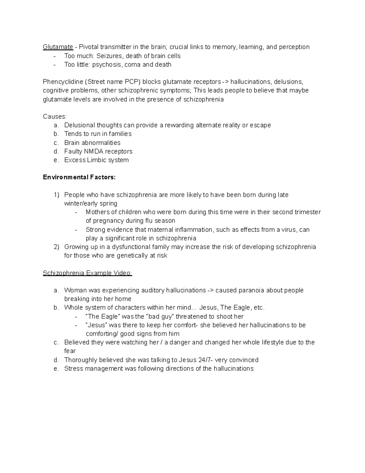 4 - Lecture notes on the Abnormal psychology unit taught by professor ...