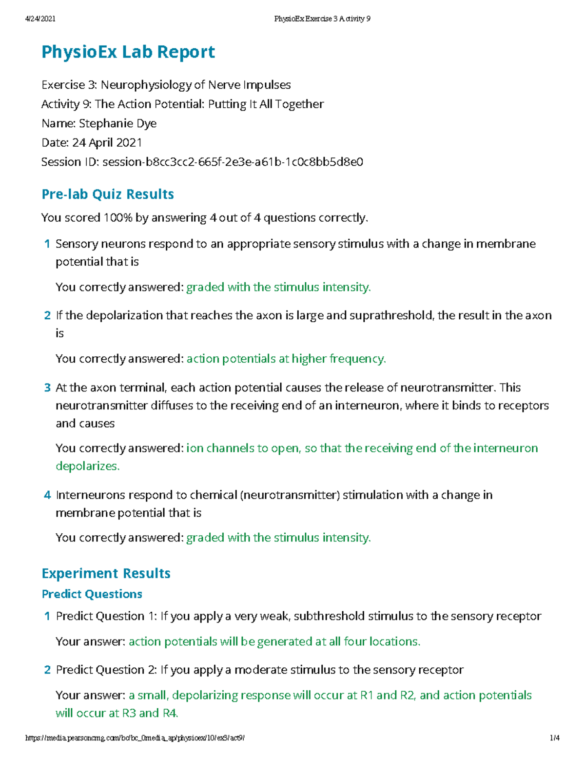 Physio Ex Ex3 Act9 - Weekly Lab Assignments - PhysioEx Lab Report ...