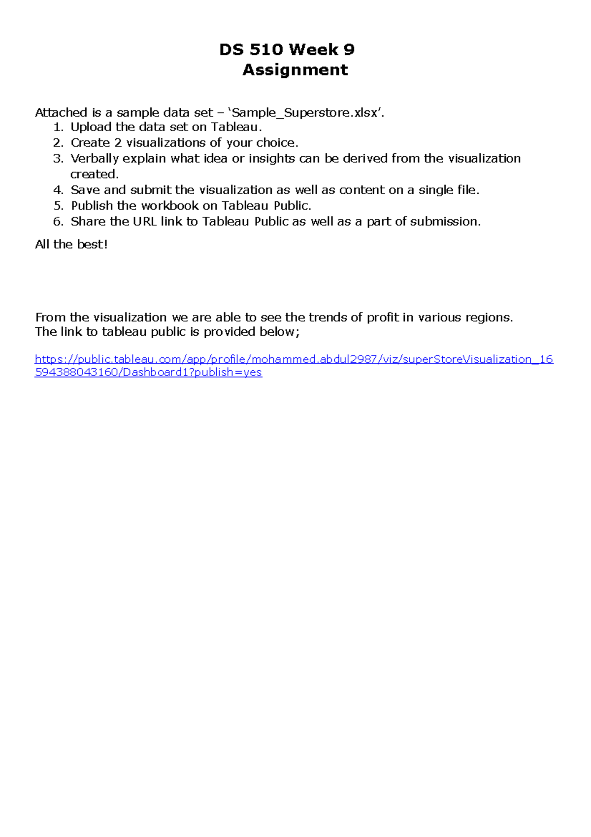 DS510 Week 9 Assignment - DS 510 Week 9 Assignment Attached is a sample data set – - Studocu