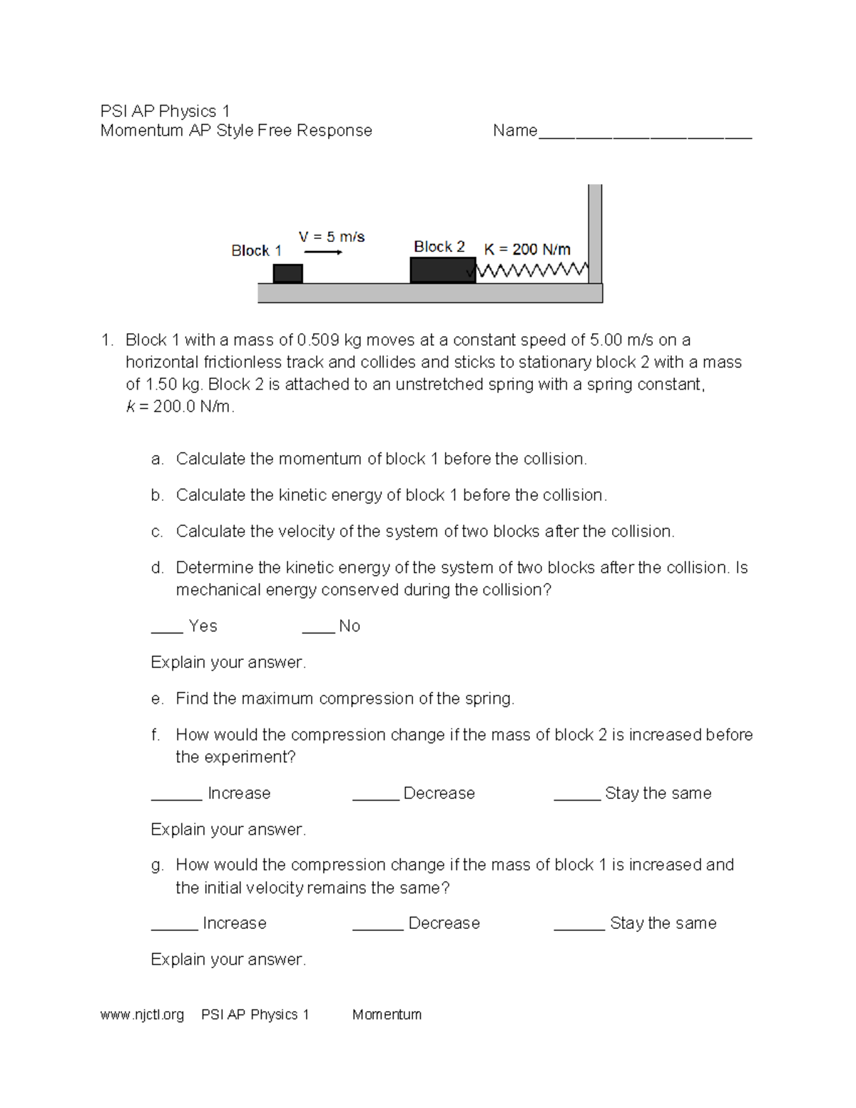 Ap-phys1 momentum-ap-style-free-response - PSI AP Physics 1 Momentum AP ...