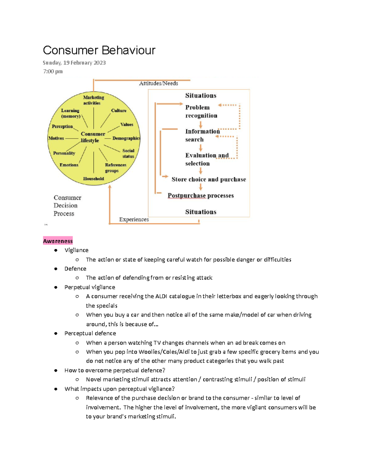 Consumer Behaviour - Consumer Behaviour Sunday, 19 February 2023 7:00 ...