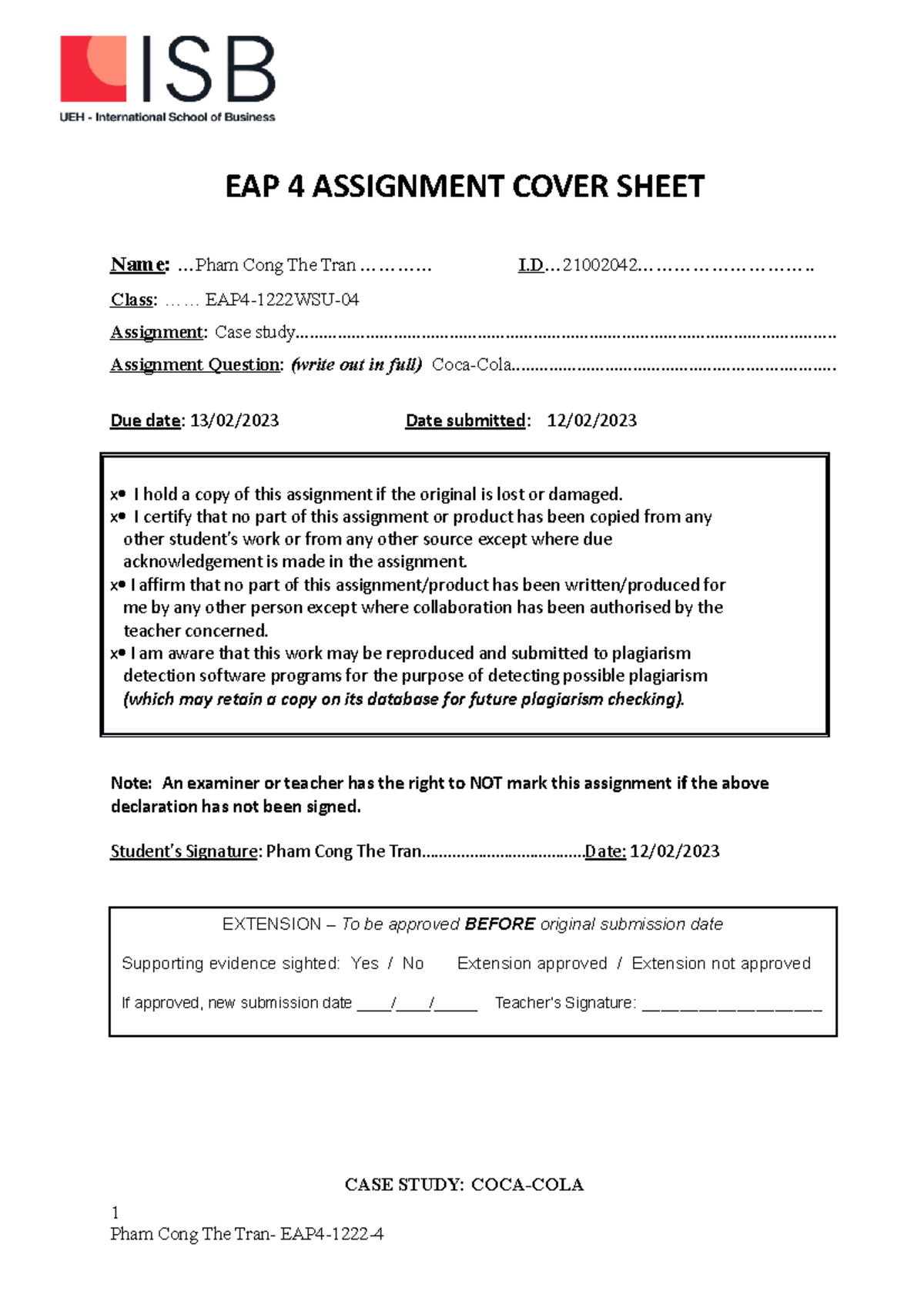 EAP-1222-4 Case Study Pham Cong The Tran 21002042 - EAP 4 ASSIGNMENT ...