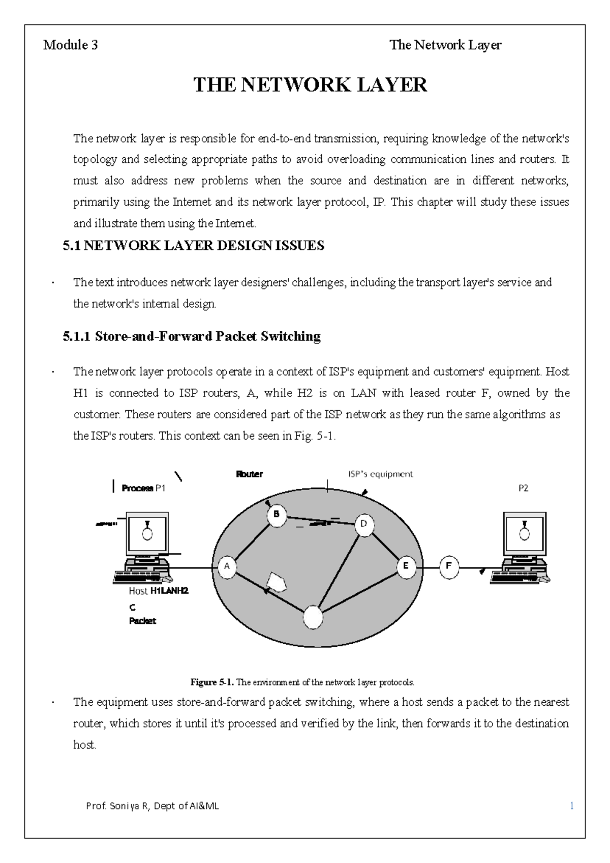 CN module 3 notes RRCE - THE NETWORK LAYER The network layer is ...
