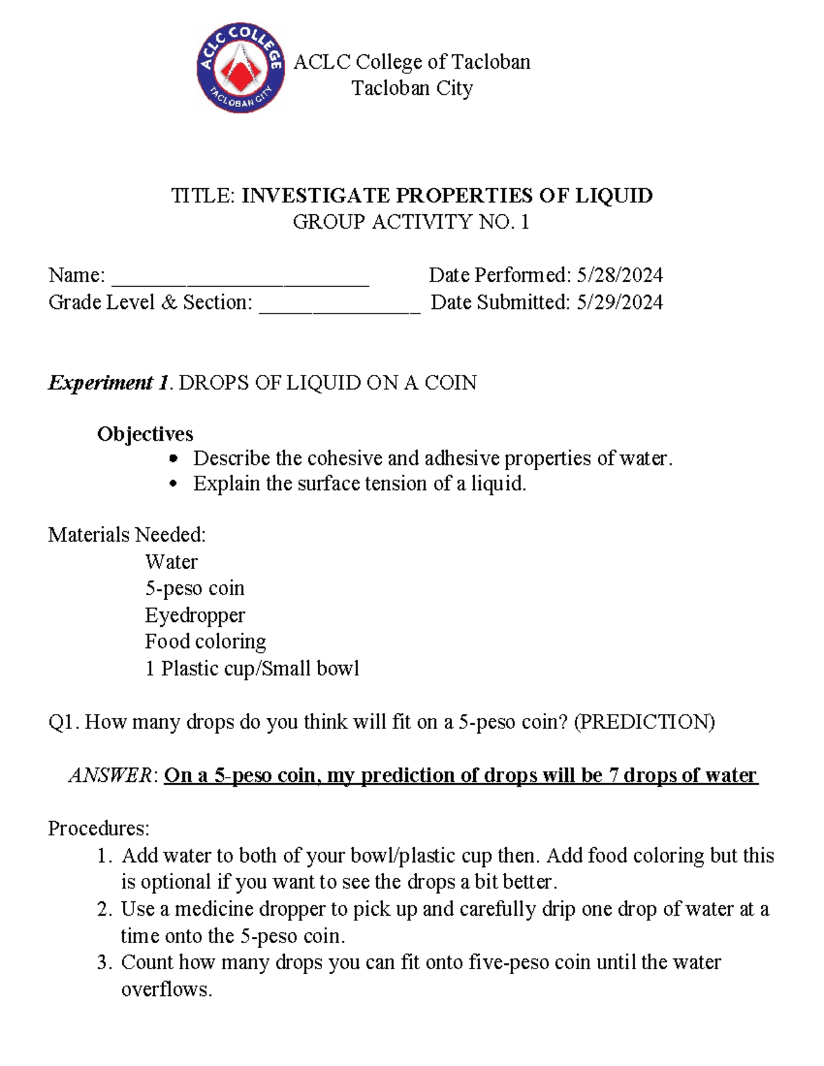 Jessi - eqwewq qwewqe wqeqw - ACLC College of Tacloban Tacloban City ...