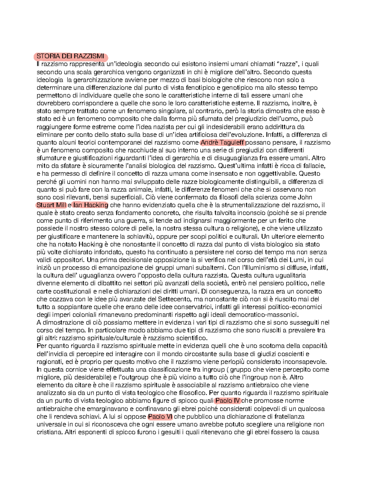 Storia DEI Razzismi - sociologia appunti lezione - STORIA DEI RAZZISMI ...