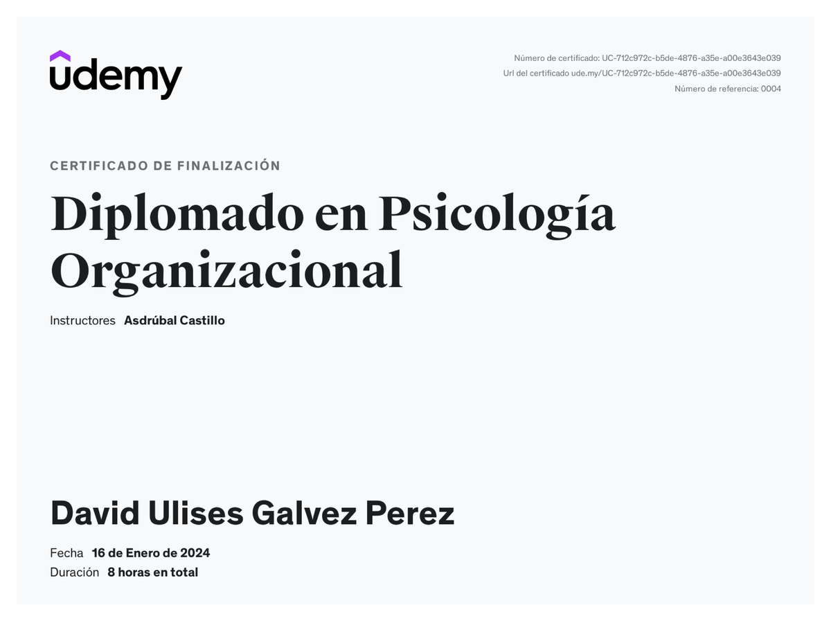 Diplomado en psic org certificado - Bioquímica medica - Studocu