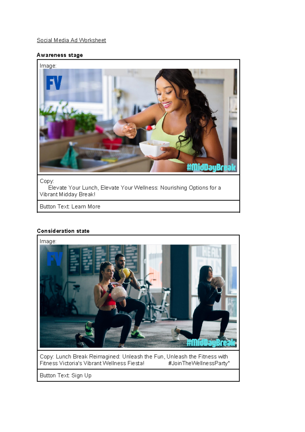 Social Media Ad Campaign - Edci338 - Social Media Ad Worksheet ...