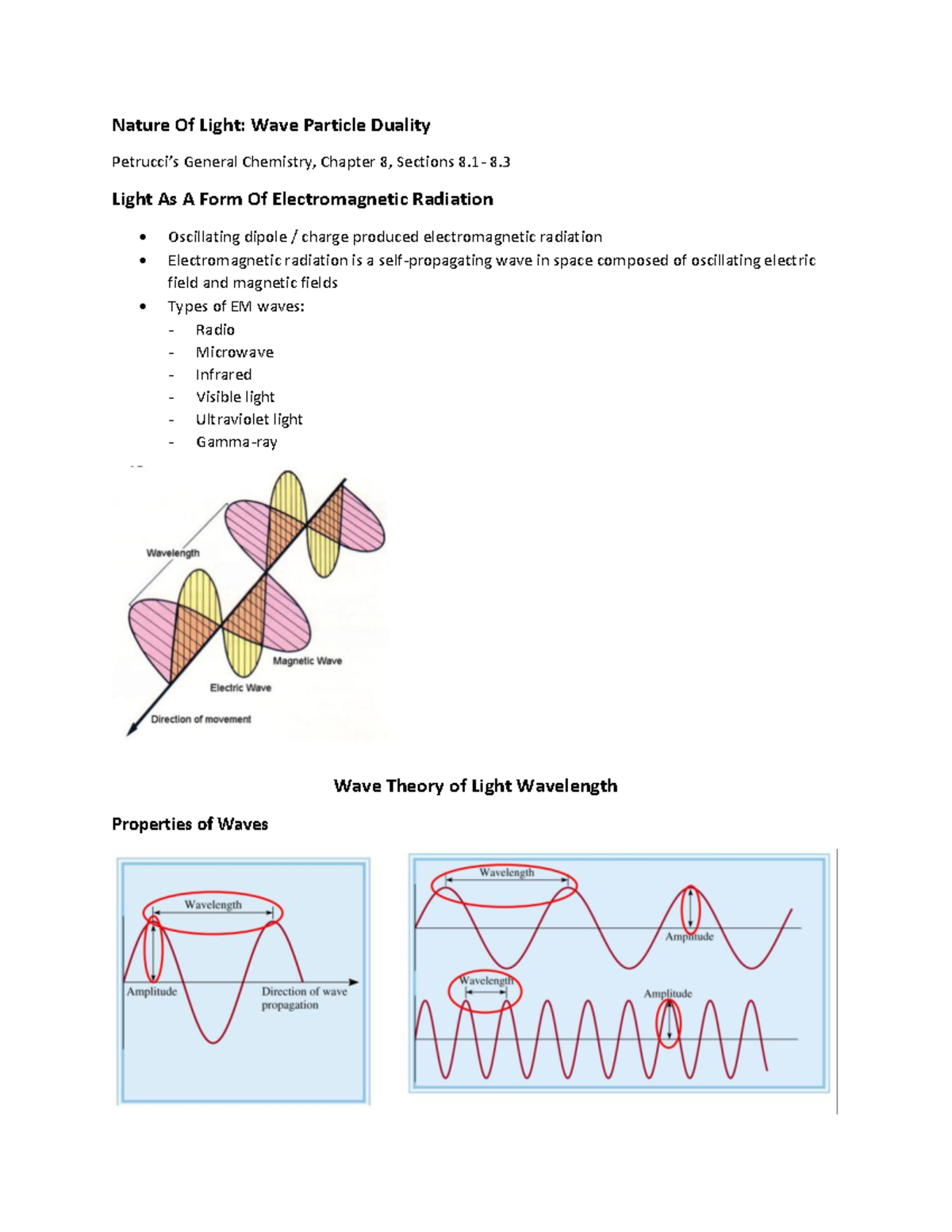 Nature Of Light: Wave Particle Duality Petrucci’s General Chemistry ...