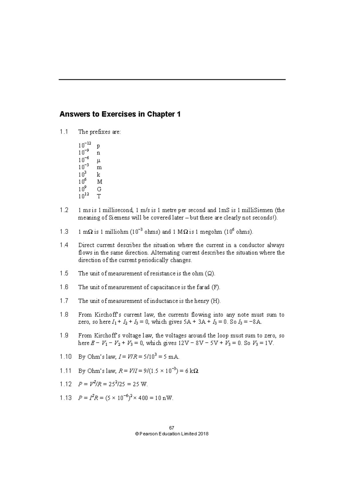 Neil Storey - Electronics A Systems Approach, Solution Manual (Ch. 1-9 ...