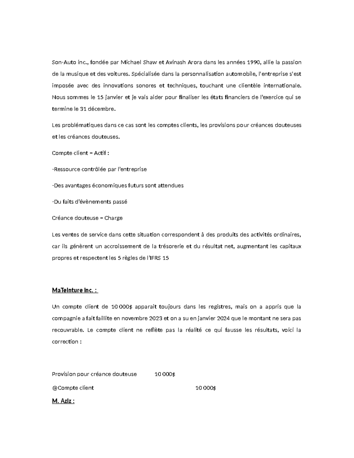 Cas Son-Auto studocu - Analyse de cas - Son-Auto inc., fondée par ...