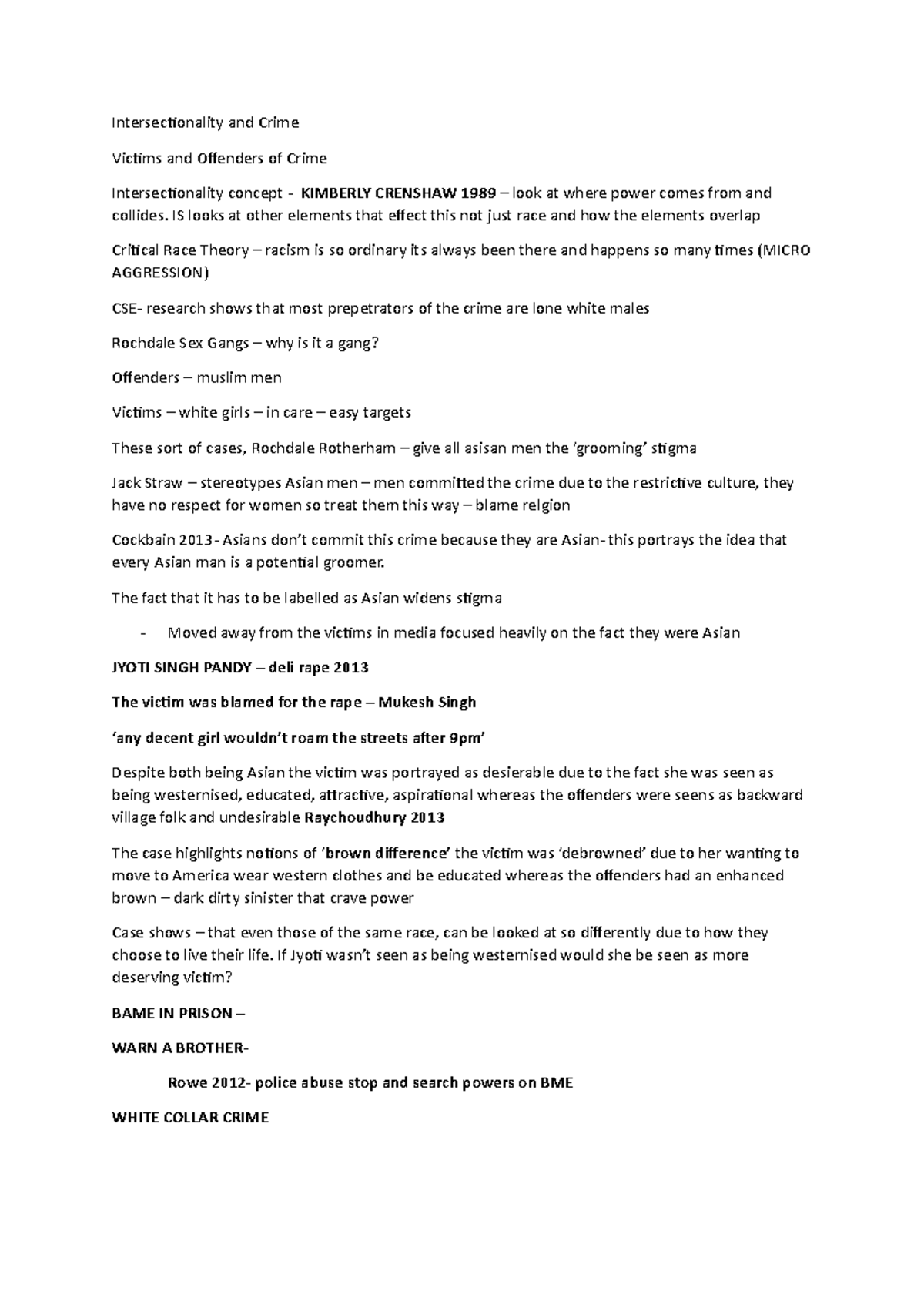 Intersectionality and Crime - IS looks at other elements that effect ...