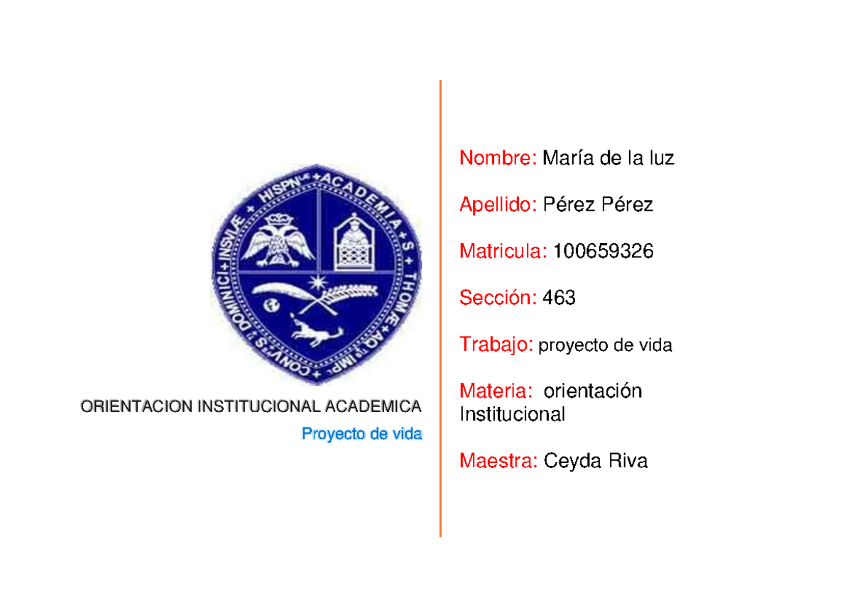 Proyecto de vida - ojala y les sirva de mucho, pueden tomarlo para ...