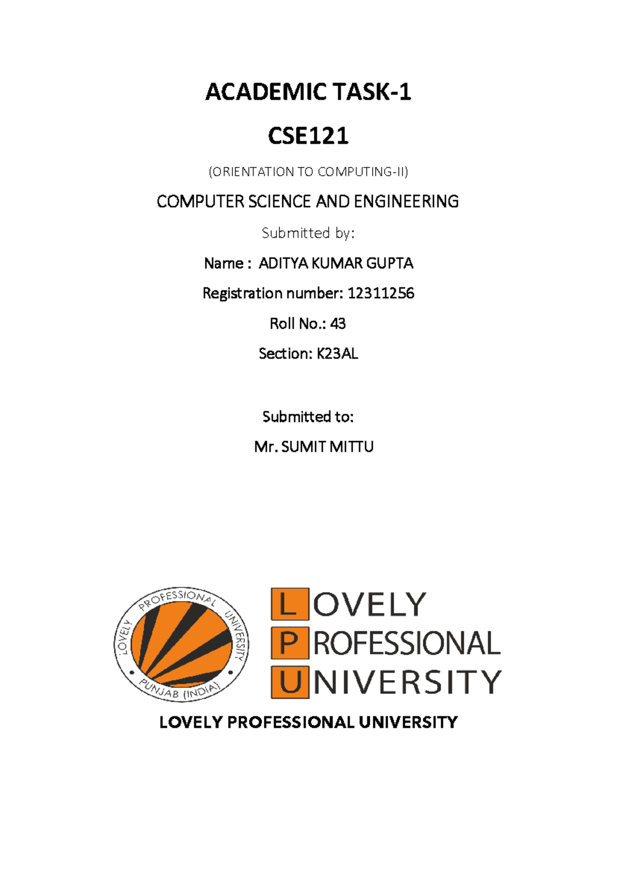 Mooc 1 Academic Task 1 Cse Orientation To Computing Ii Computer Science And Engineering