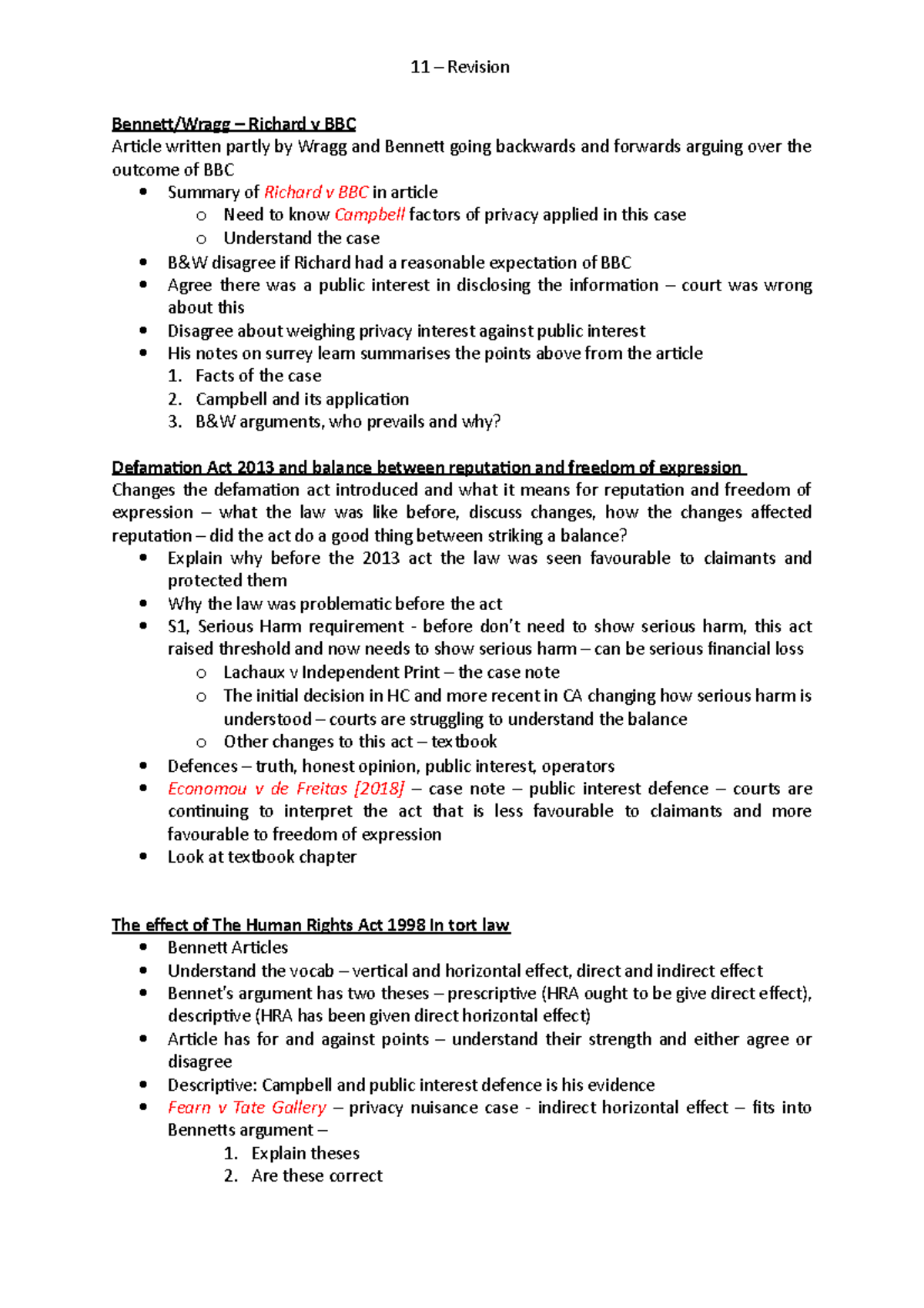 11 - Revision - 11 – Revision Bennett/Wragg – Richard v BBC Article ...