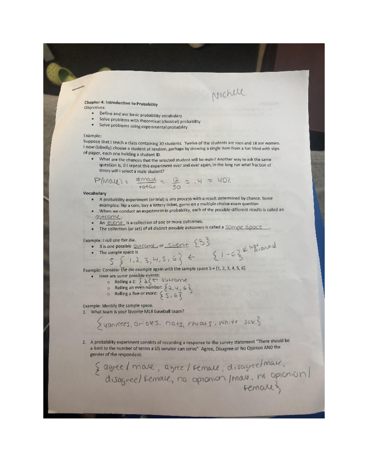 Math ch 4 pt 1 - stat work - Nichele Objectives: Chapter 4 ...