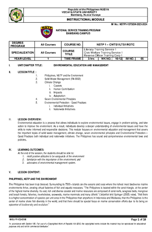 ESP7 Q1 TOS - Table of Specification - Republic of the Philippines ...
