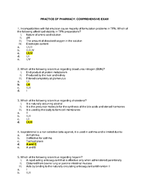 Practice Of Pharmacy Drills - PRACTICE OF PHARMACY DRILLS When ...