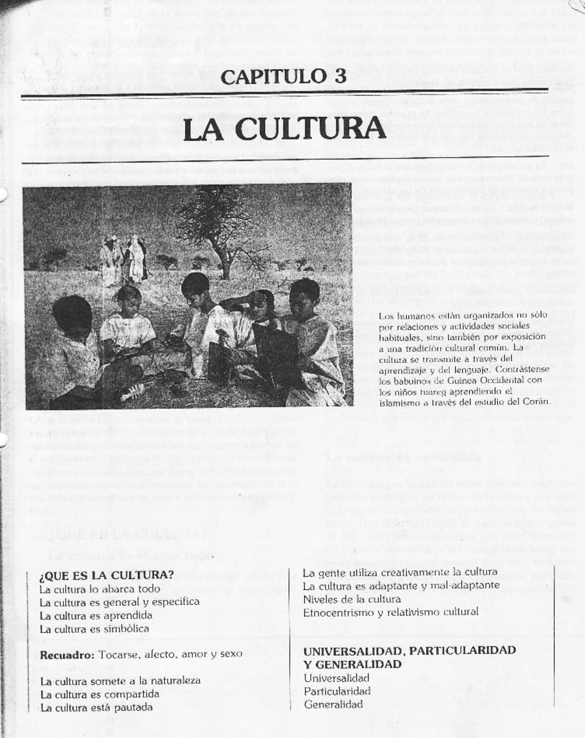 Kottak 1996 - La cultura - r .l CAPITULO 3 IA CUTTURA Los humanos eslán organizadosno sólo por ...