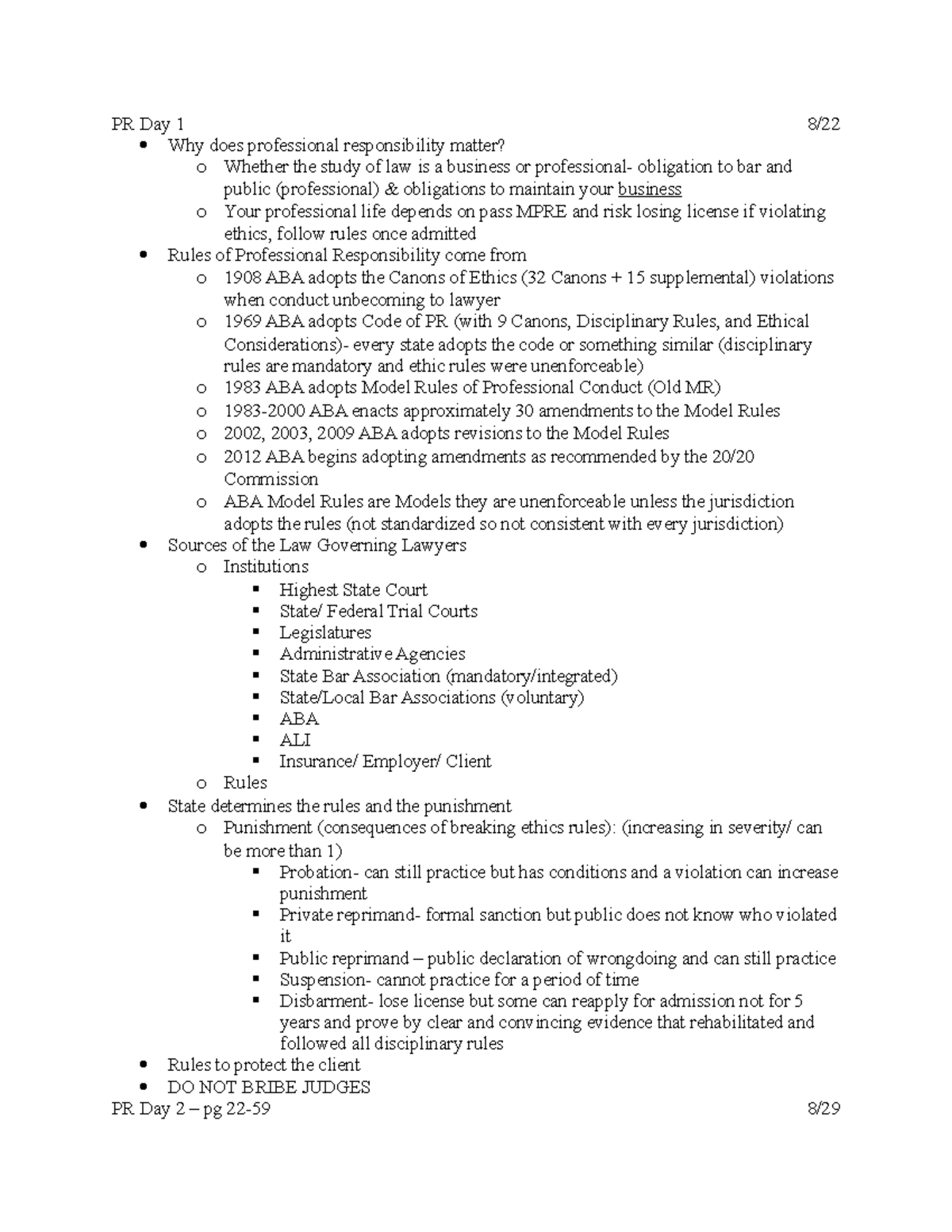 PR Rolling Notes - Professor Lowe - PR Day 1 8/ Why does professional ...